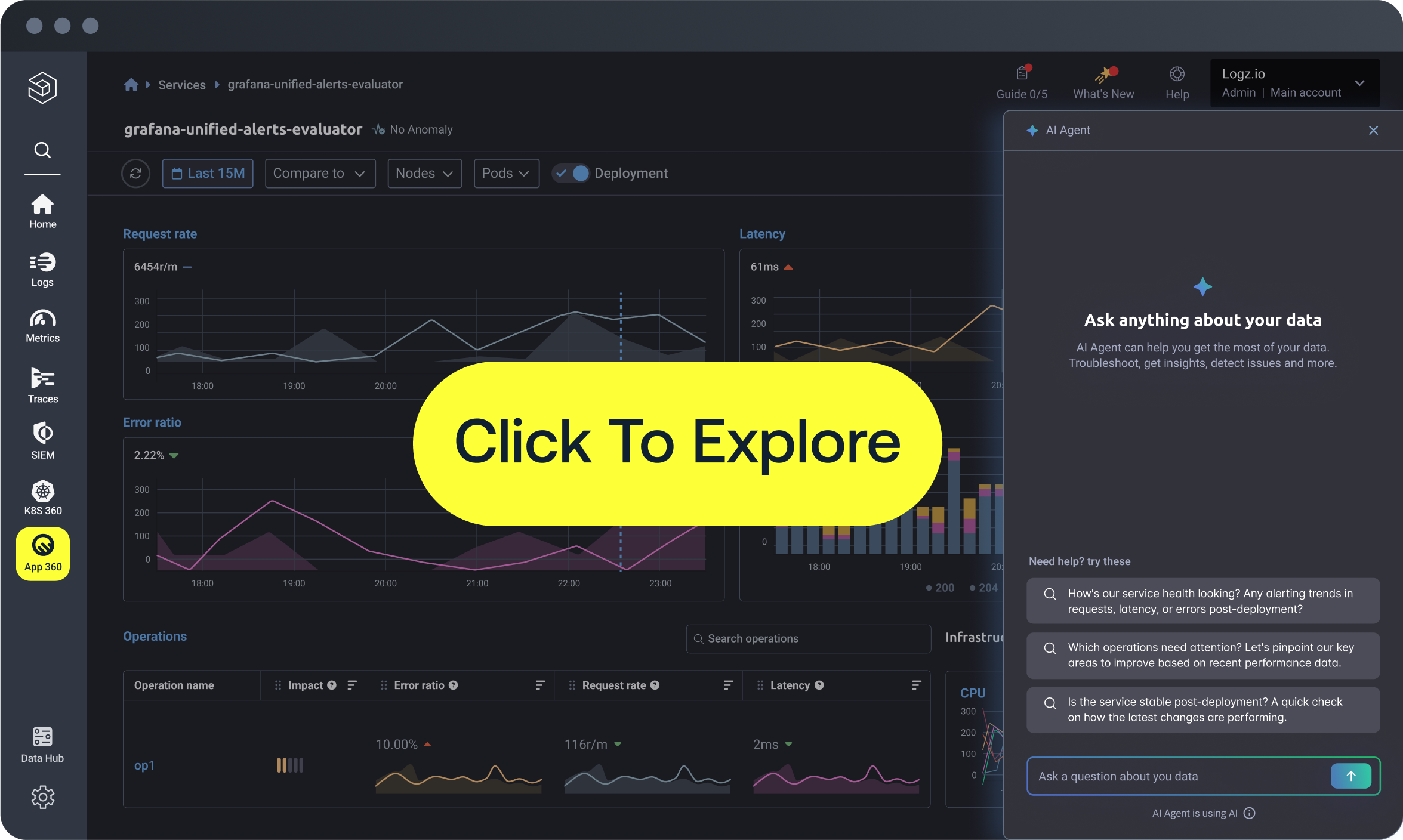Logz.io AI Agent for RCA - AI-Powered Root Cause Analysis